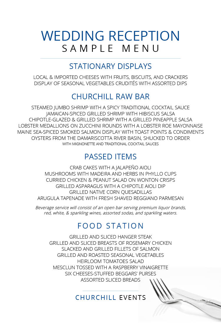 Menus Churchill Events